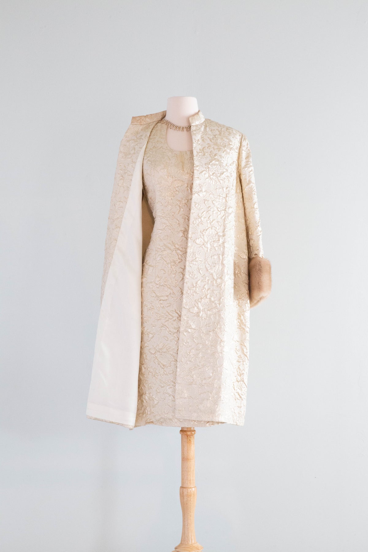 *Florence Sisman Collection* 1960's Metallic Gold Brocade Cocktail Dre ...