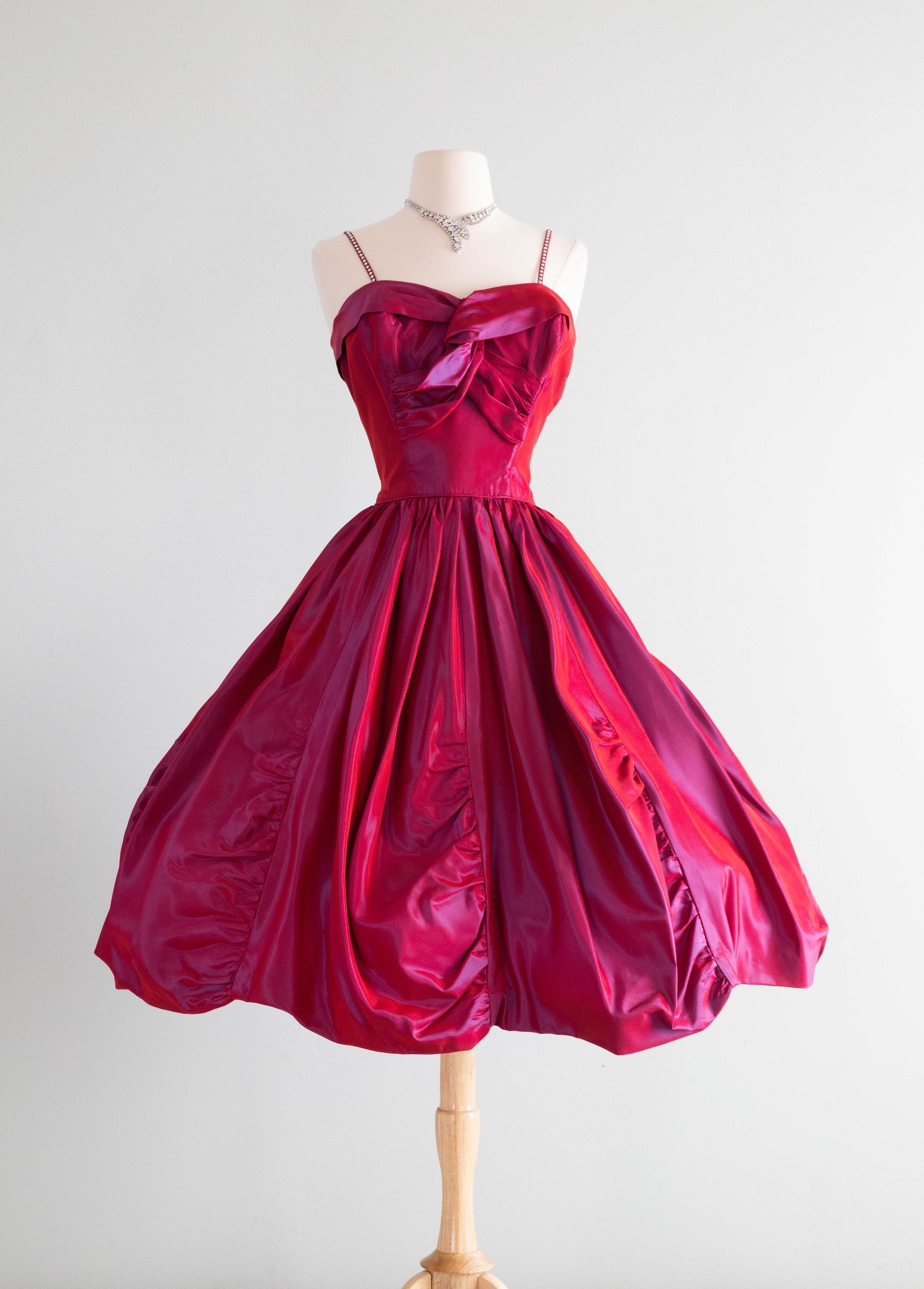 Luscious 1950's Iridescent Red & Violet Bubble Skirt Party Dress / Sma ...
