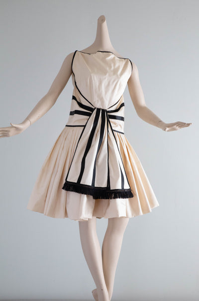 Ultra Chic Late 1950's Paul Whitney Black & White Demi Couture Party D ...