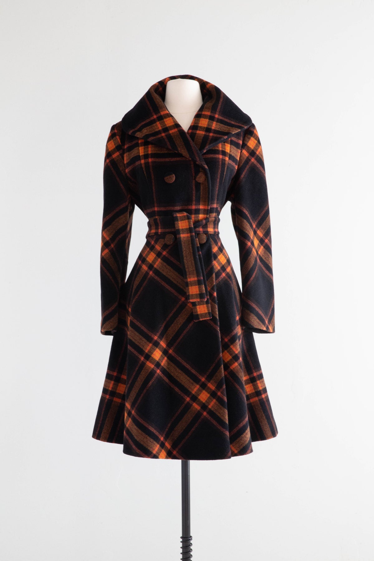 Vintage Pumpkin Plaid Lilli Ann Wool Princess Coat / Medium – Xtabay ...