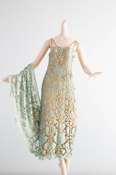 Museum Quality Rare 1920's Sally Milgrim Egyptian Revival Couture Even ...