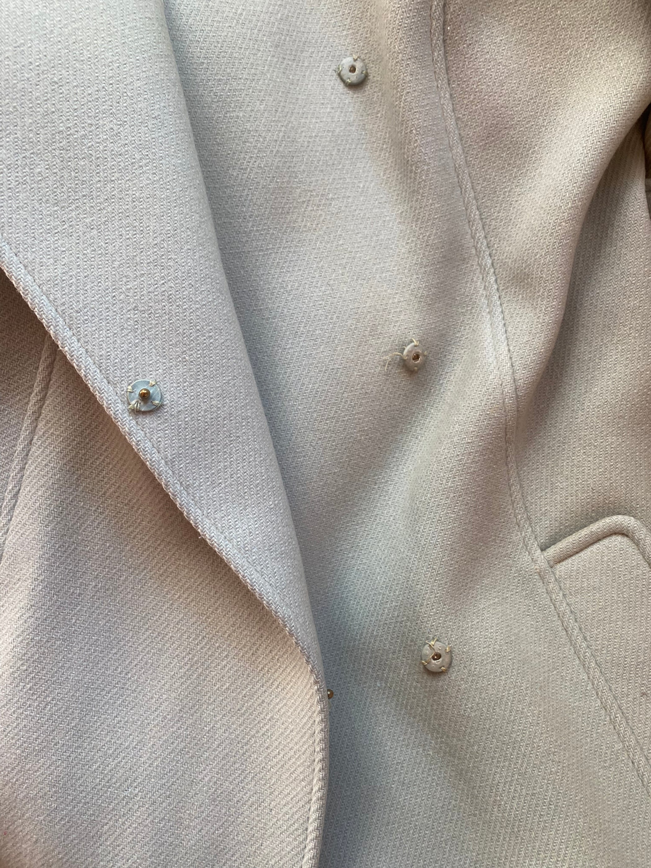Glamorous 1960's Powder Blue Wool Coat With Fur Trim / Medium – Xtabay ...
