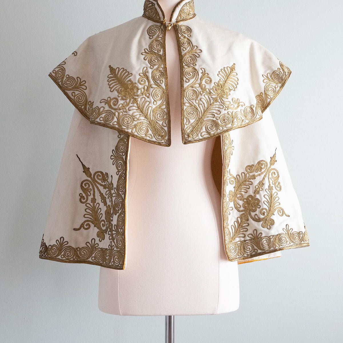 Spectacular 1905 Edwardian Ivory Cape With Gold Embroidery/ SM – Xtabay ...