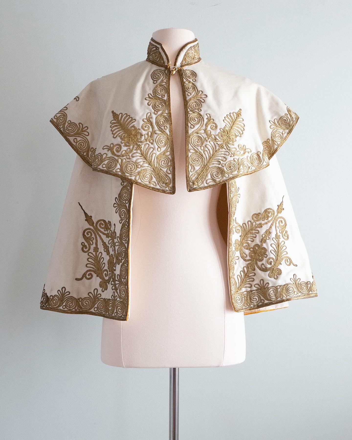 Spectacular 1905 Edwardian Ivory Cape With Gold Embroidery/ SM – Xtabay ...