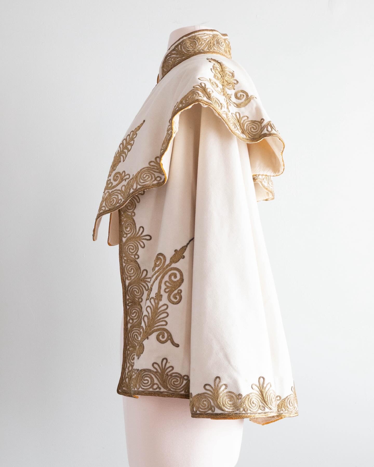 Spectacular 1905 Edwardian Ivory Cape With Gold Embroidery/ SM – Xtabay ...