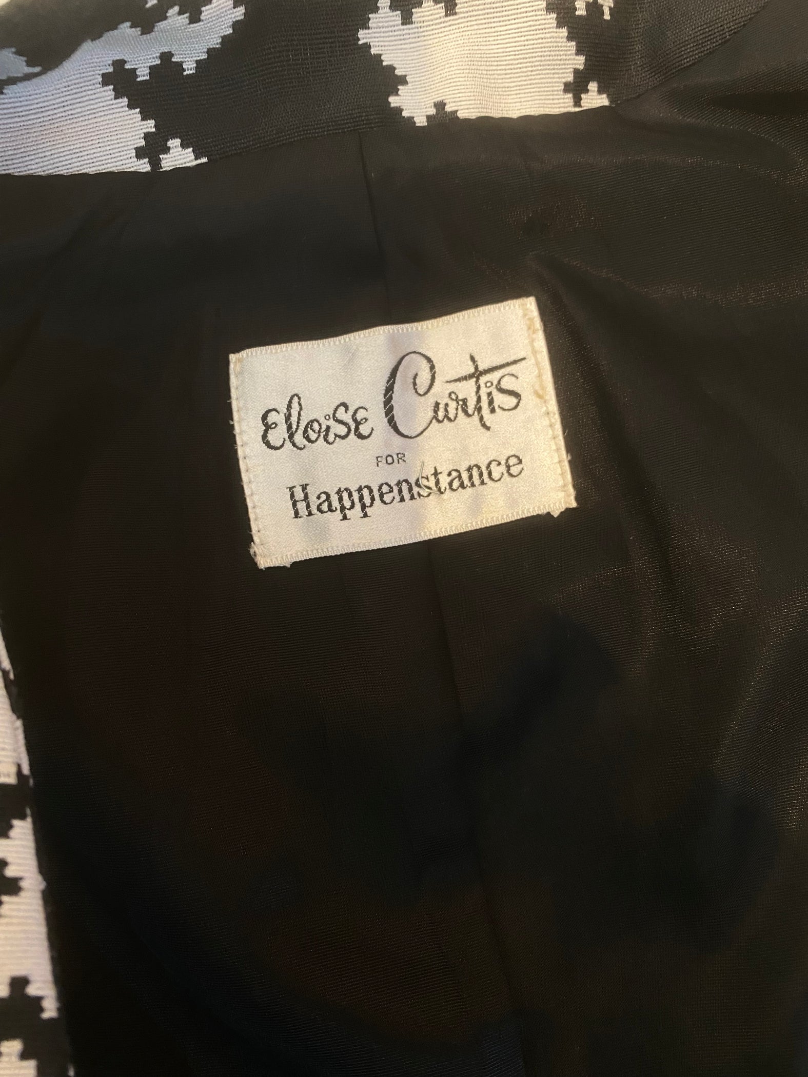 MODEST OF THE MOD 1960's Giant Houndstooth Jacket By Eloise Curtis / S ...