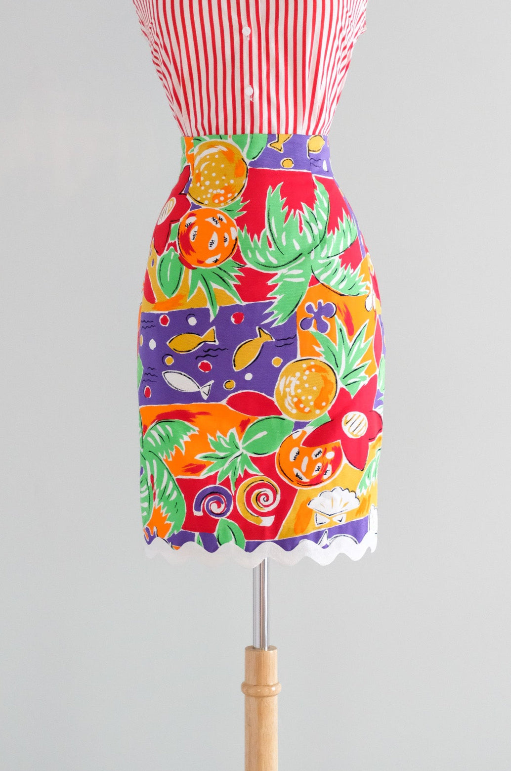 Vintage 1990's Tropical Island Skirt by Brett Harrison / S – Xtabay Vintage