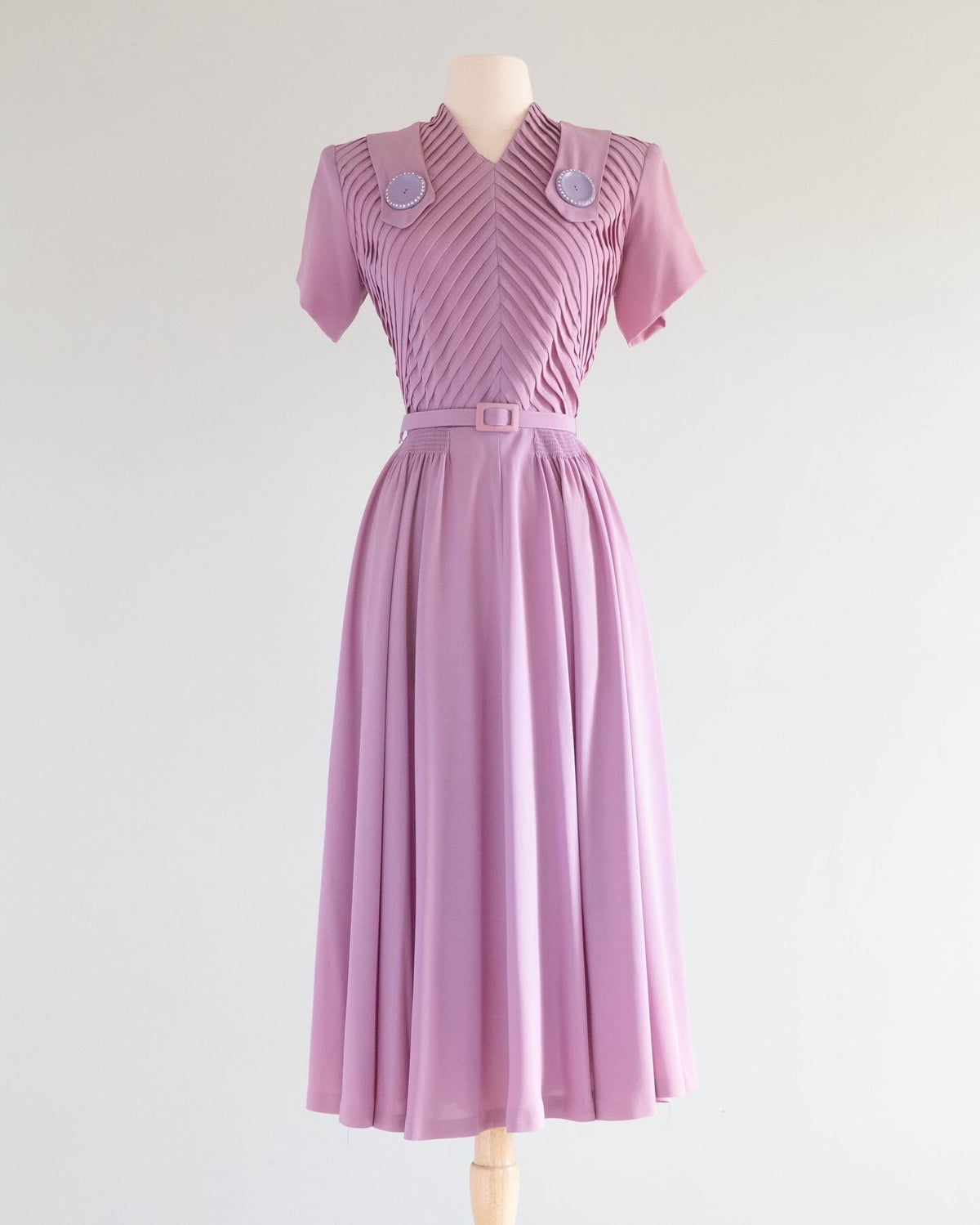 1940’s NOS Lavender Rayon Dress By Lucky Star / Medium – Xtabay Vintage