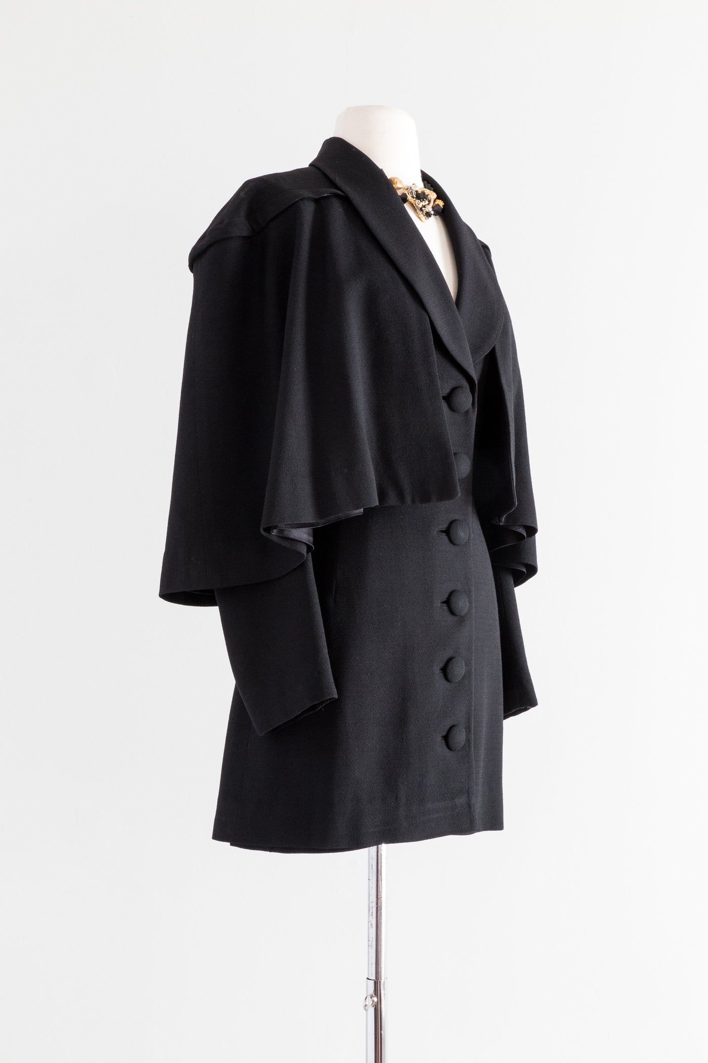 RARE Late 40's Black Label Lilli Ann Convertible Cape Princess Coat ...