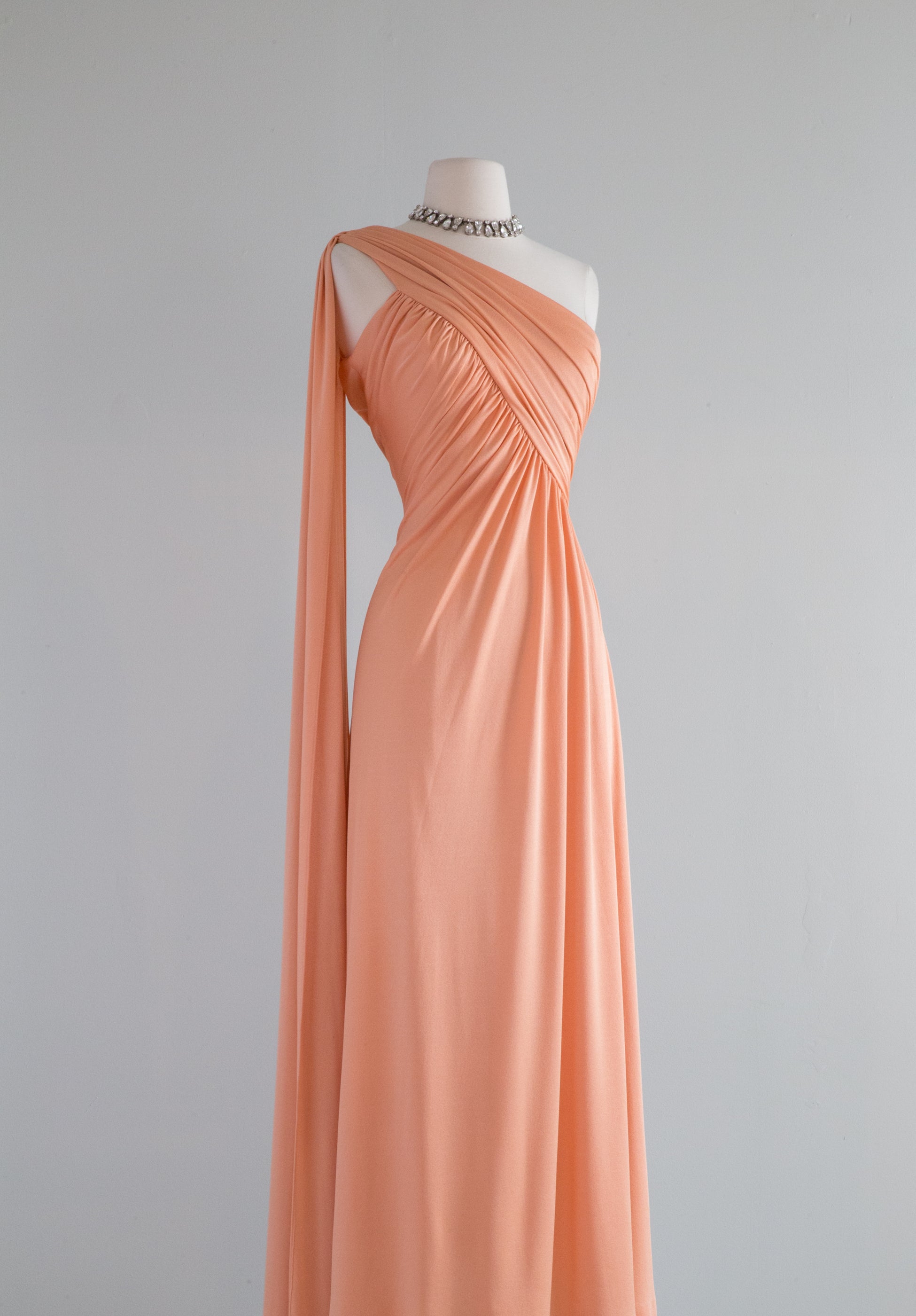Fabulous 1970's Amber Waves Goddess Gown / M – Xtabay Vintage