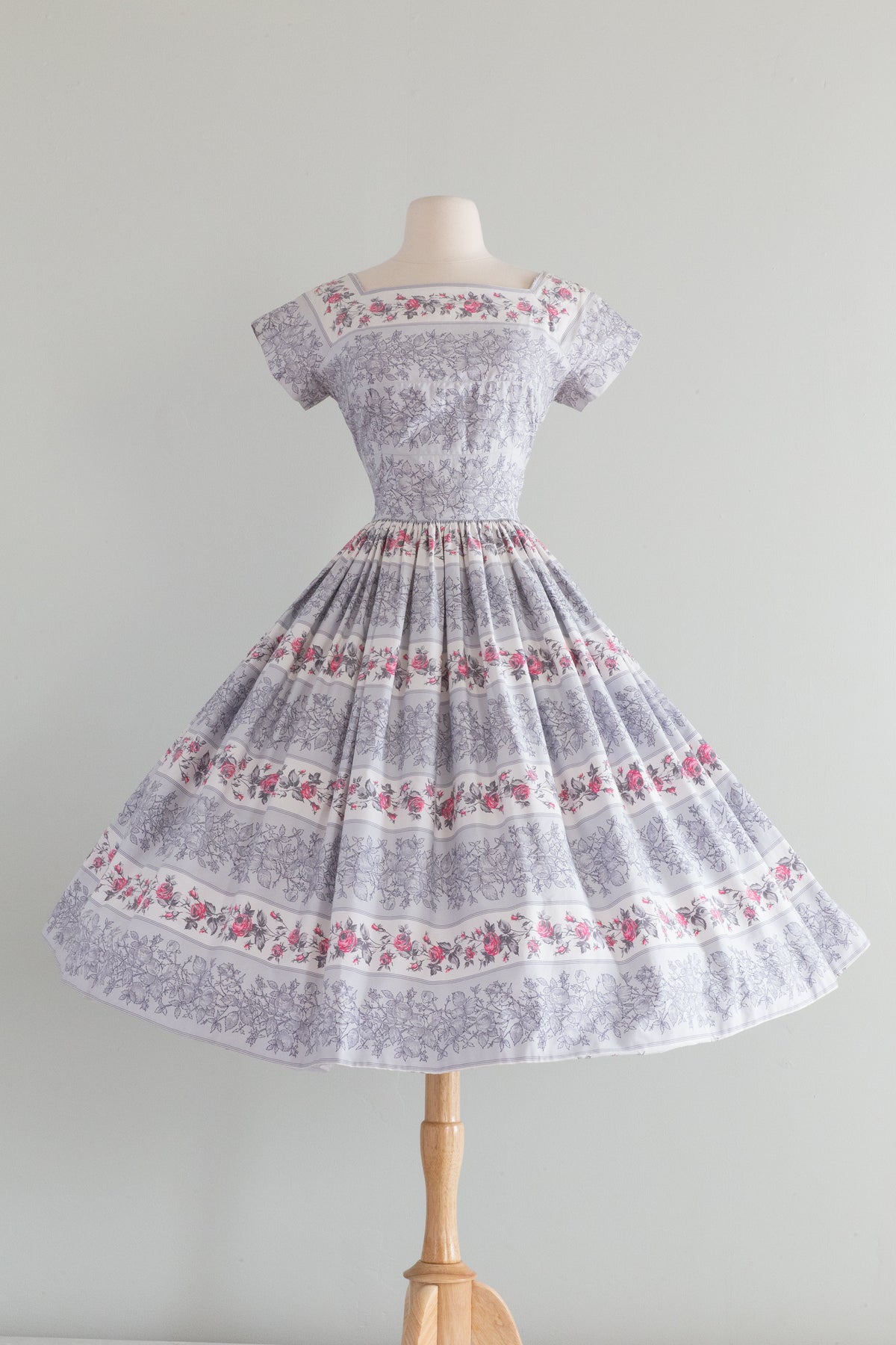 Rare 1950's Iconic Rose Print Cotton Dress By Horrockses / Medium ...